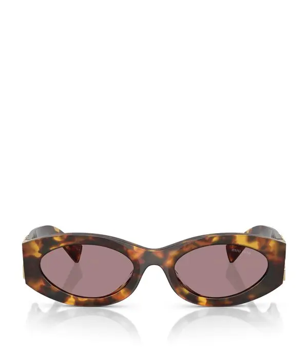 Miu Miu Acetate Oval Sunglasses - Brown