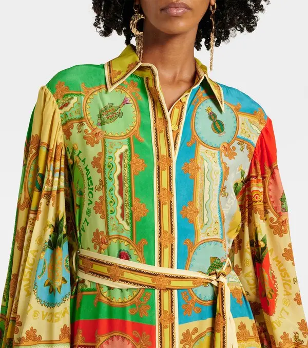 ALEMAIS Monte Printed Linen Shirt Dress