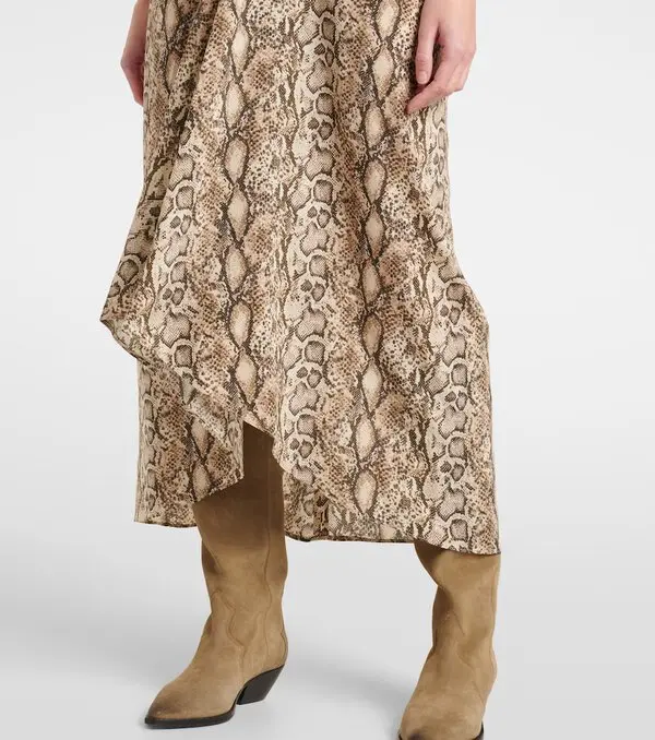 Isabel Marant Étoile Albini Printed Silk-blend Midi Dress - Multicoloured