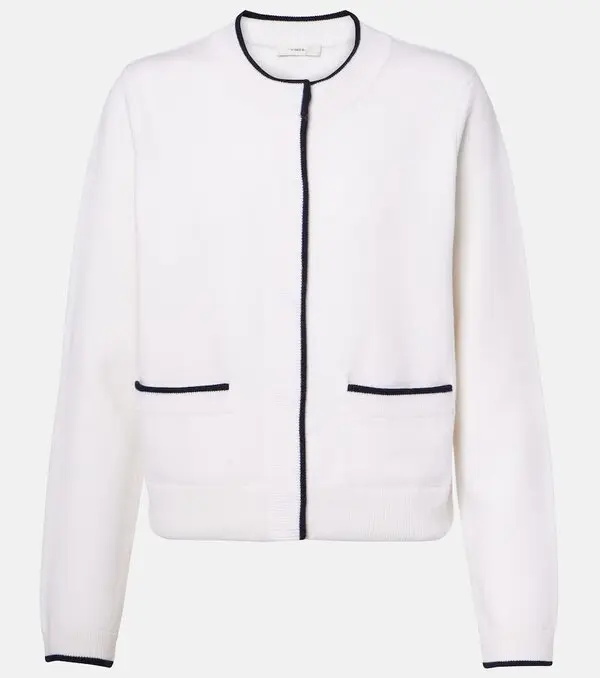 Vince Wool And Cotton-blend Cardigan - White