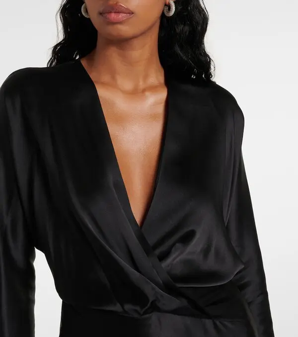 THE SEI Silk Satin Wrap Minidress