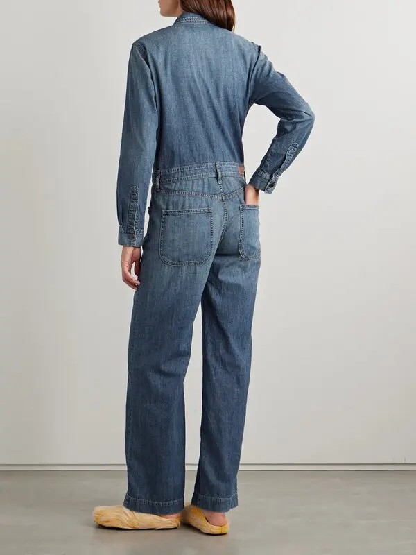 RIVET UTILITY Boyfriend Denim Jumpsuit - Blue