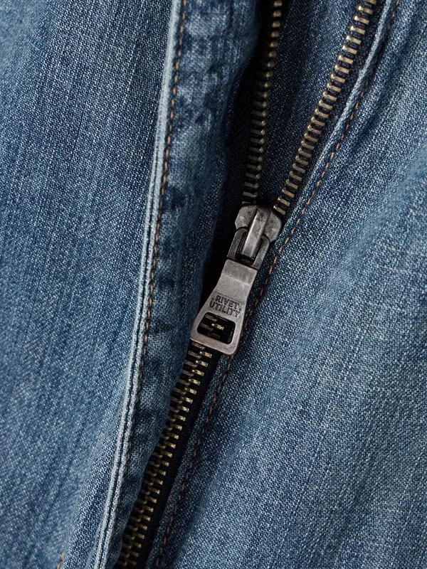 RIVET UTILITY Boyfriend Denim Jumpsuit - Blue