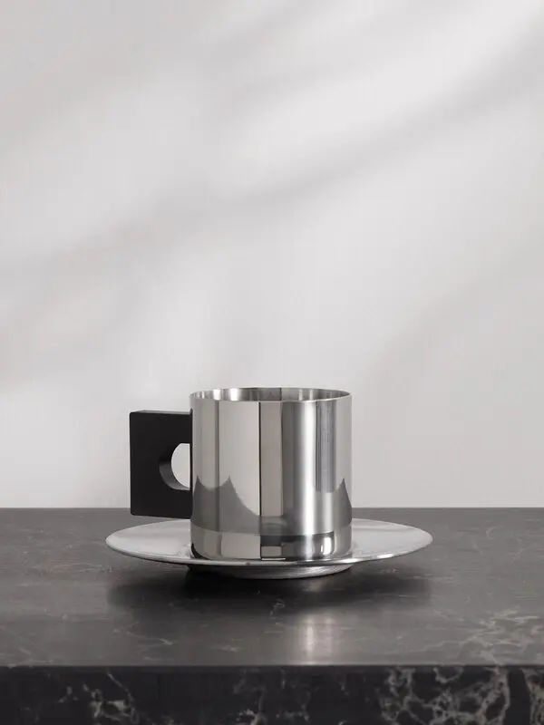 LOUISE ROE Sophia Roe S.r. Collection Stainless Steel Cup And Saucer Set - Silver