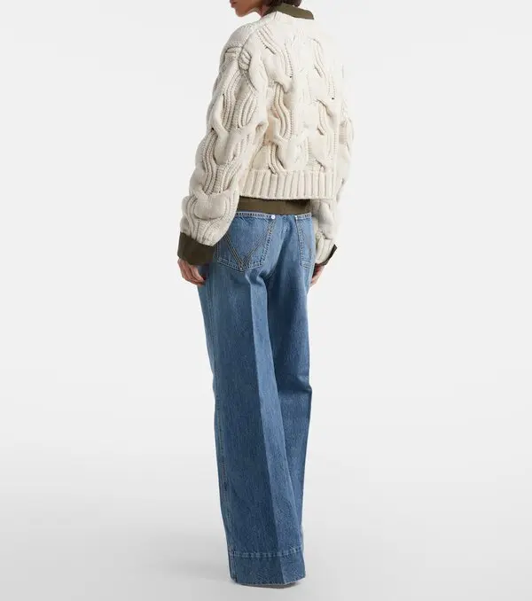 Bottega Veneta High-rise Wide-leg Jeans In Mid