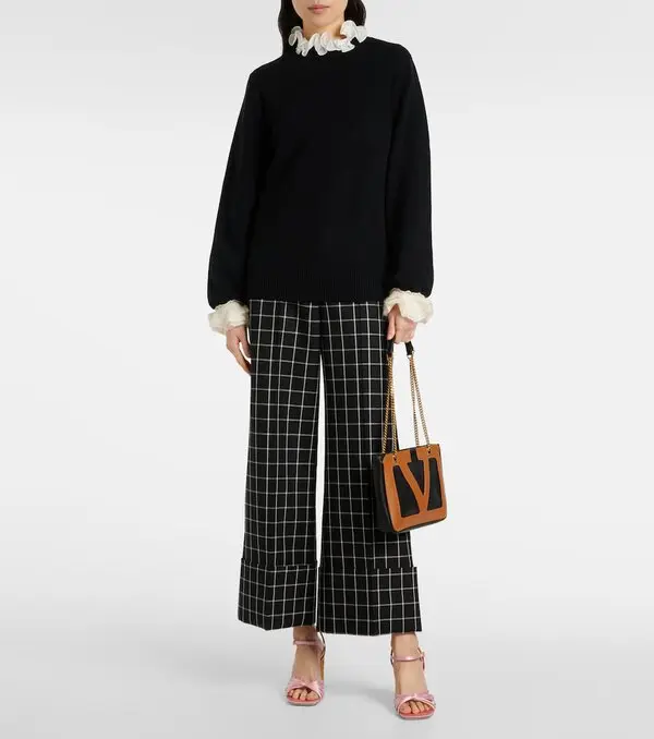 Valentino Garavani Virgin Wool Sweater With Ruffled Cuffs