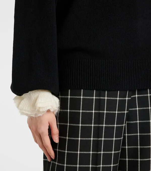 Valentino Garavani Virgin Wool Sweater With Ruffled Cuffs