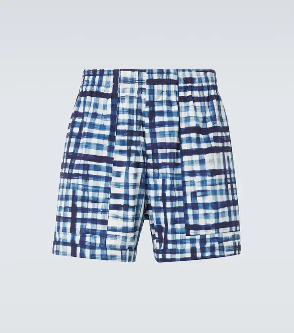 Bottega Veneta Gingham Cotton Bermuda Shorts