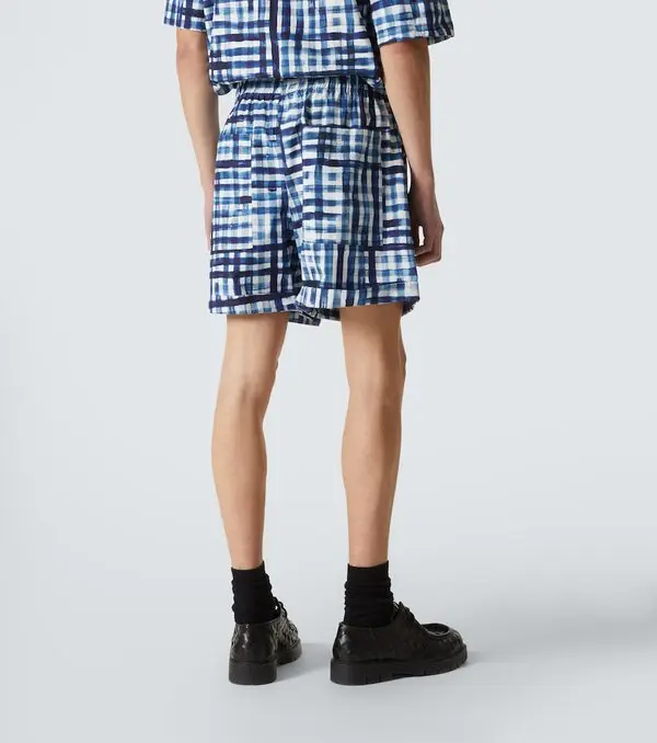 Bottega Veneta Gingham Cotton Bermuda Shorts
