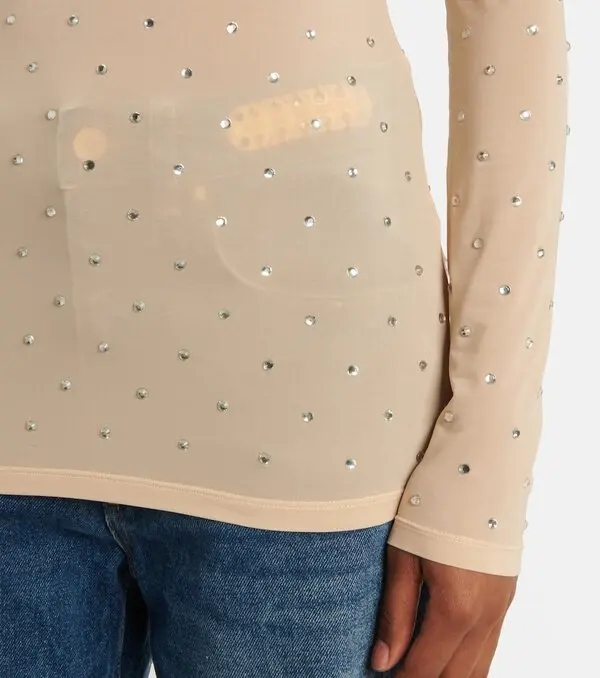 Rabanne Crystal-embellished Sheer Top