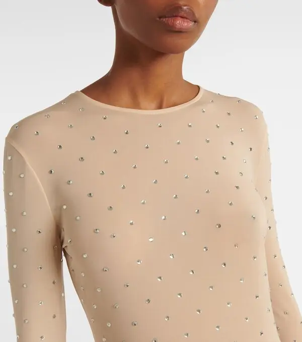 Rabanne Crystal-embellished Sheer Top