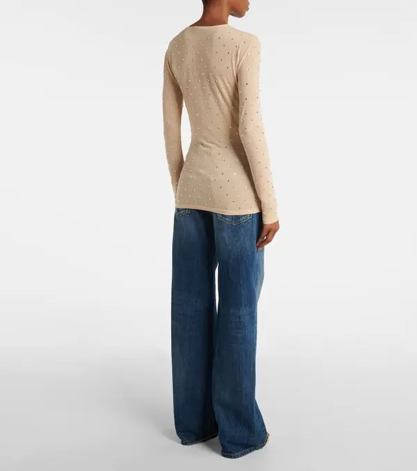 Rabanne Crystal-embellished Sheer Top