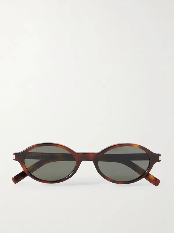 Saint Laurent Jeanne Oval-frame Acetate Sunglasses - Tortoiseshell