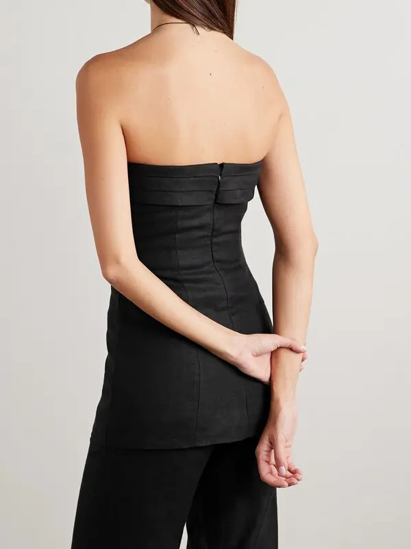 Faithfull The Brand Fleuri Strapless Linen Top