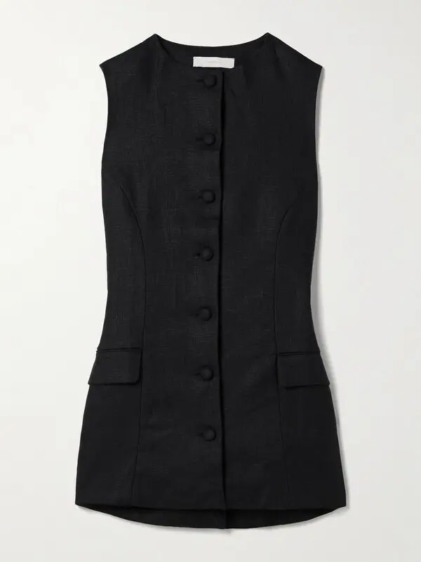 Faithfull The Brand Jane Linen Vest - Black