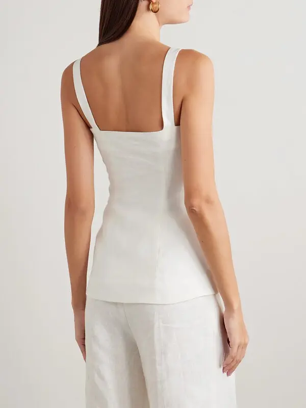 Faithfull The Brand Corbiere Linen Tank - White