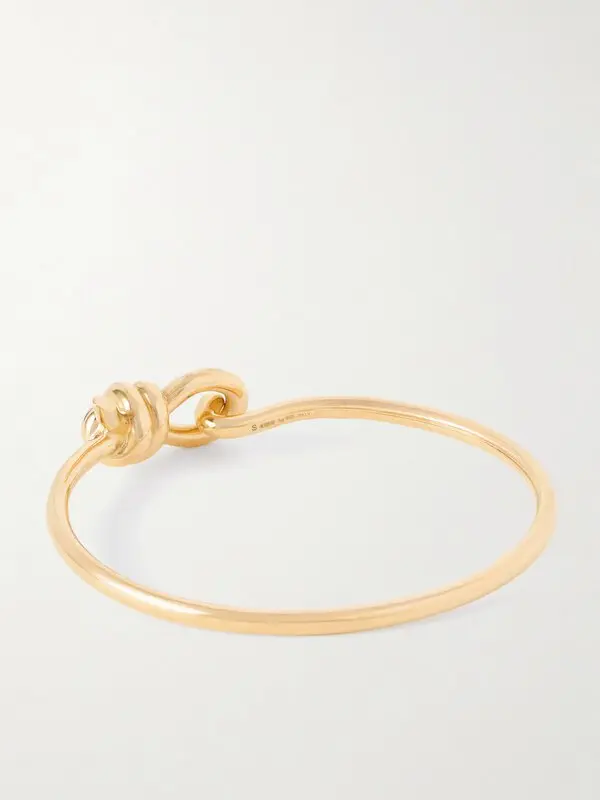 Bottega Veneta Plated Silver Knotted Bracelet