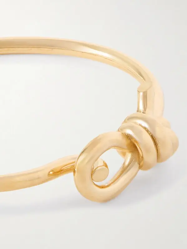 Bottega Veneta Plated Silver Knotted Bracelet