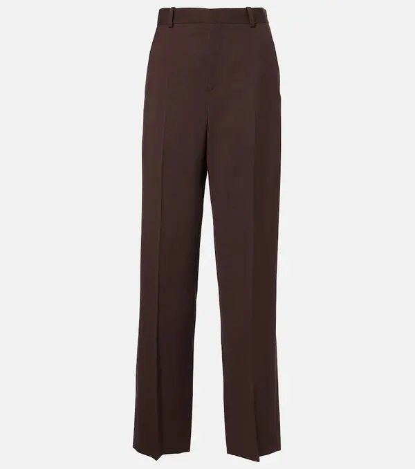 Wardrobe.NYC Wool Straight Leg Trousers - Brown