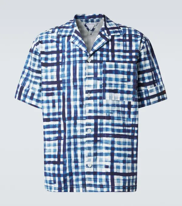 Bottega Veneta Gingham Cotton Bowling Shirt - White