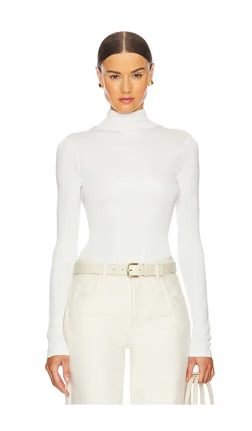 L'academie Syndi Knit Turtleneck Top - Ivory