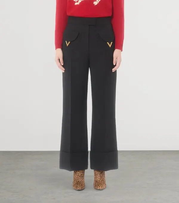 Valentino Garavani Silk Wide-leg Trousers