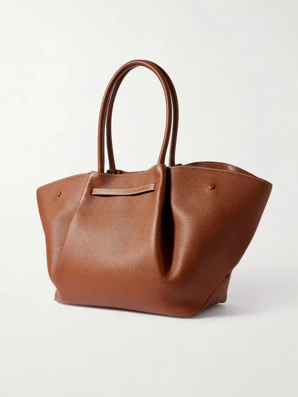 DEMELLIER The New York Textured-leather Tote - Brown