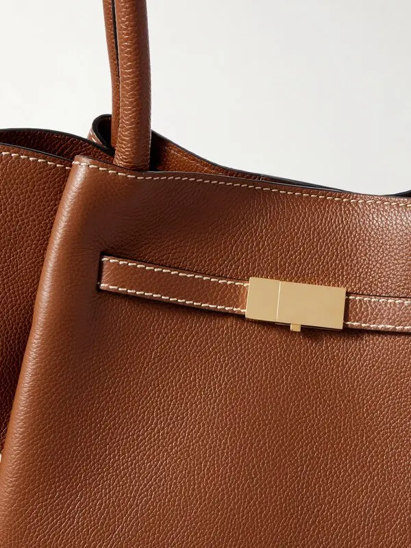DEMELLIER The New York Textured-leather Tote - Brown