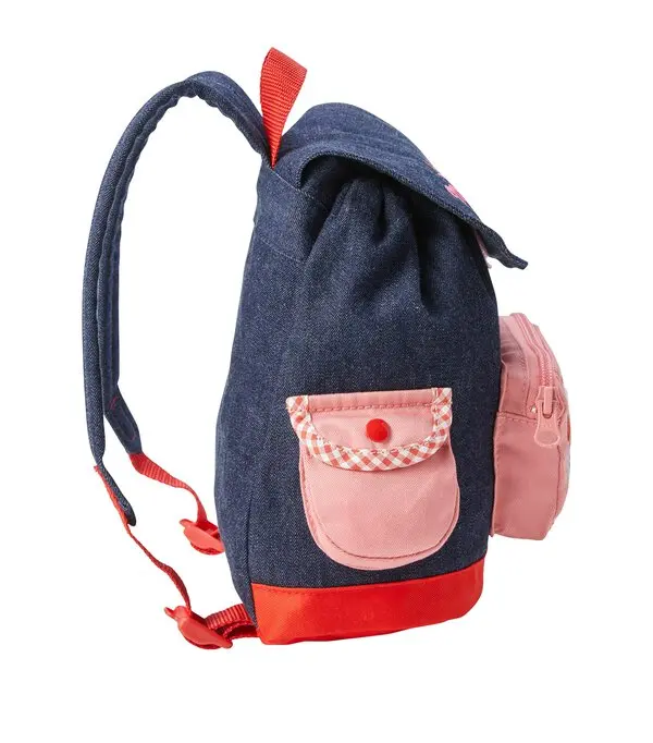 MIKI HOUSE Embroidered Denim Backpack