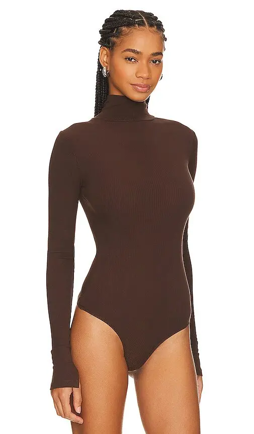 WeWoreWhat Mock Neck Ribbed Bodysuit