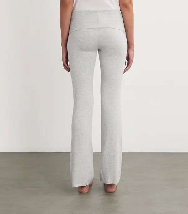SKIMS Cotton-blend Fold-over Trousers - Grey