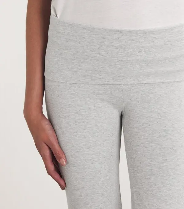 SKIMS Cotton-blend Fold-over Trousers - Grey