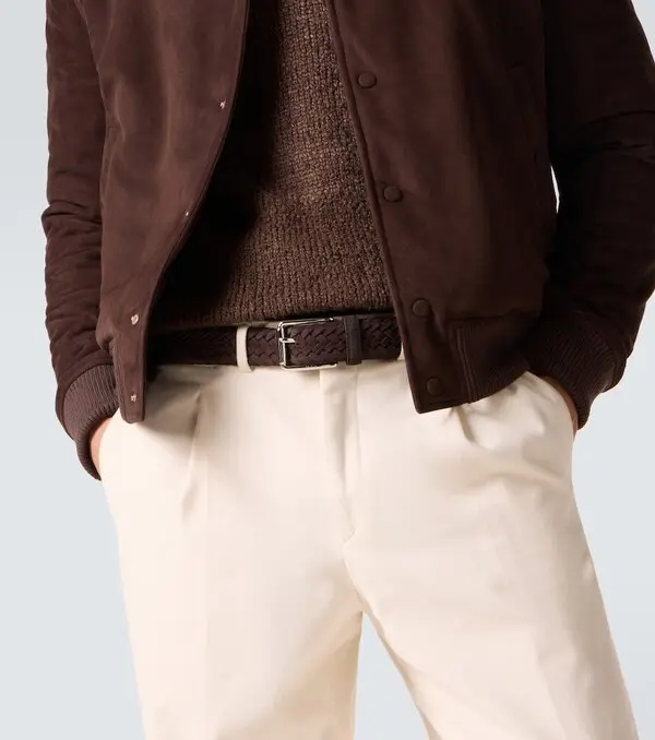 TOD'S Braided Suede Belt - Brown