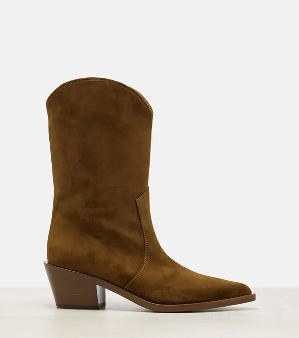 GIANVITO ROSSI Suede Pointed Toe Ankle Boots
