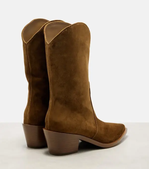 GIANVITO ROSSI Suede Pointed Toe Ankle Boots
