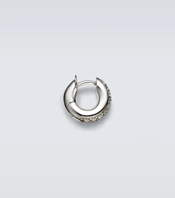 SPINELLI KILCOLLIN Macro Hoop Mini Earring In 18kt White Gold With Diamonds