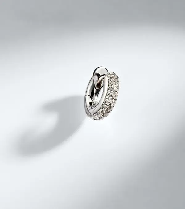 SPINELLI KILCOLLIN Macro Hoop Mini Earring In 18kt White Gold With Diamonds