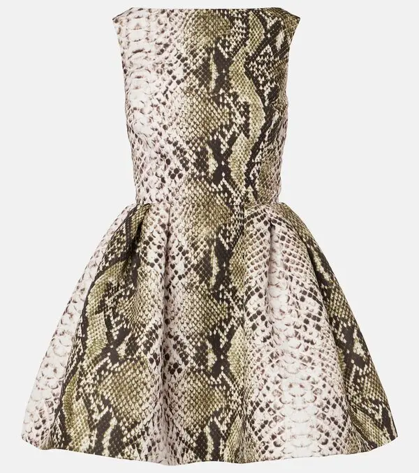 Oscar De La Renta Snake-print Faille Minidress - Multicoloured