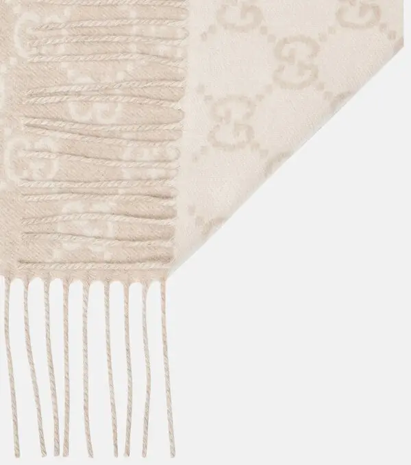 Gucci Gg Fringed Cashmere Scarf