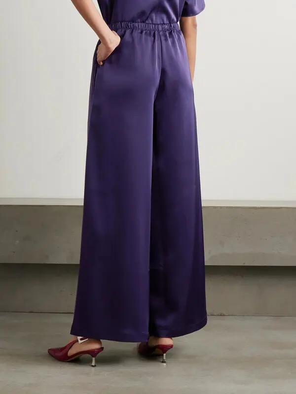 LESET Barb Satin Wide-leg Trousers