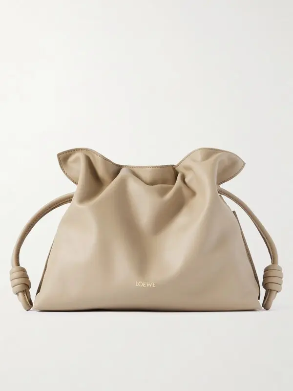 Loewe Flamenco Knotted Leather Clutch - Neutrals