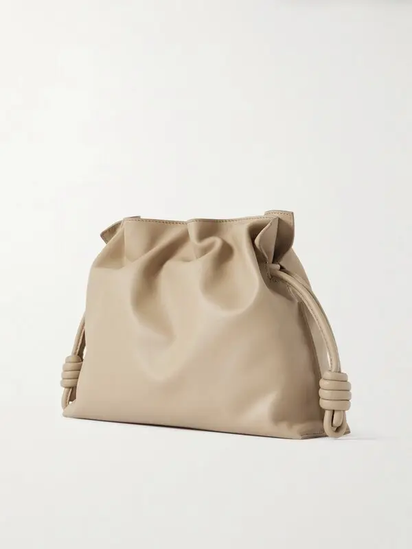 Loewe Flamenco Knotted Leather Clutch - Neutrals