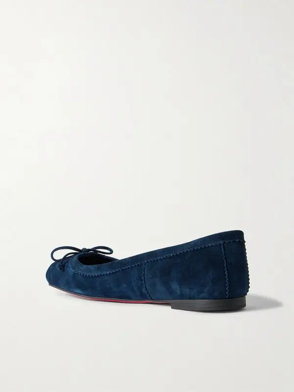 CHRISTIAN LOUBOUTIN Mamadrague Suede Ballet Flats - Blue