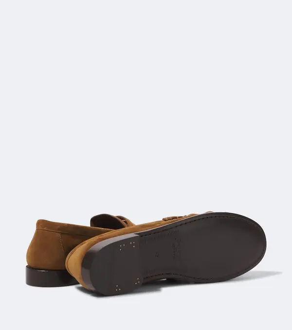 Saint Laurent Le Loafer Suede Penny Loafers - Brown