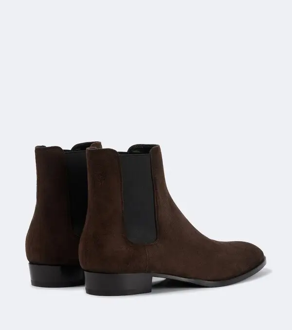 Saint Laurent Wyatt Suede Chelsea Boots - Brown