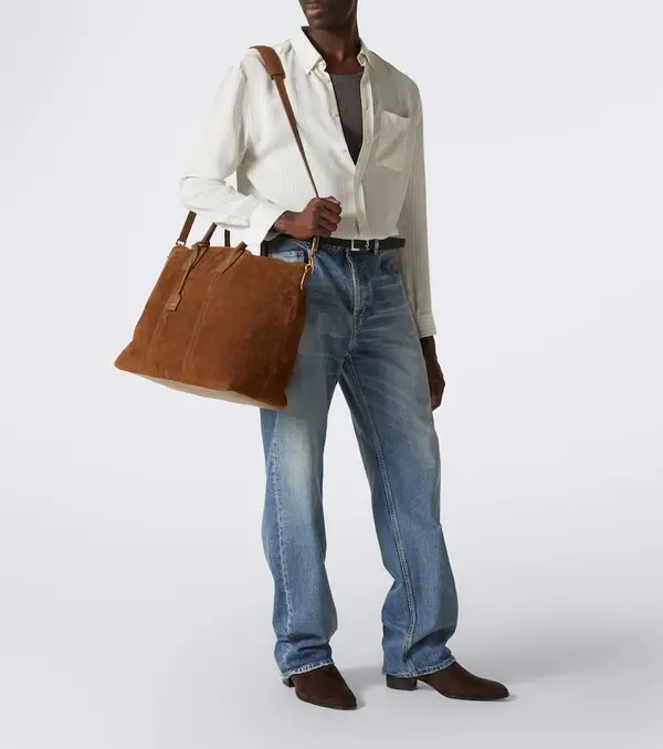 Saint Laurent Wyatt Suede Chelsea Boots - Brown