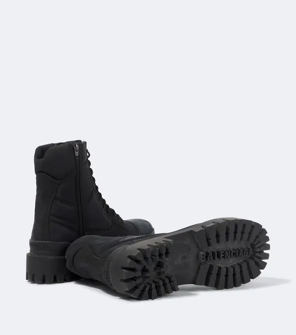 Balenciaga Combat Strike Canvas Lace-up Boots