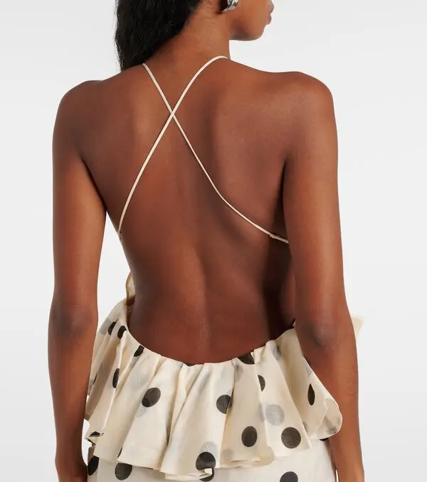 Zimmermann Crush Polka-dot Ruffle Minidress