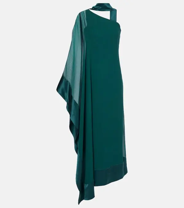 TALLER MARMO Betsy Spirito One-shoulder Silk Maxi Dress - Black