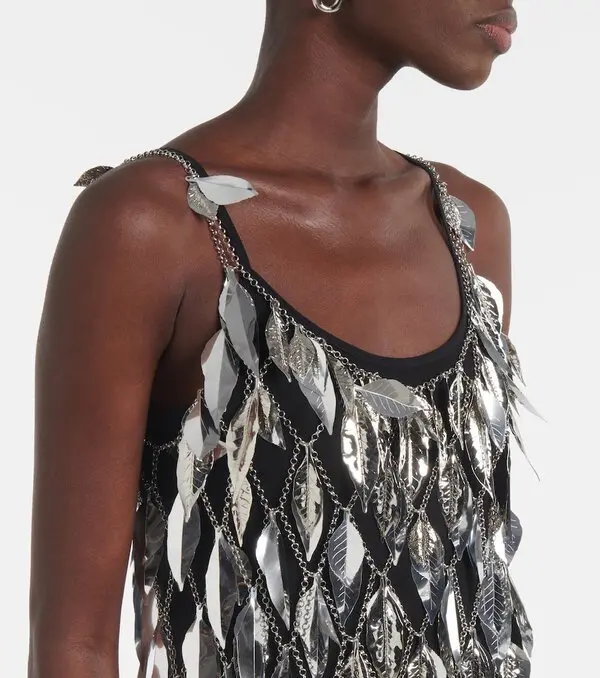 Rabanne Embellished Chain Detail Mini Dress
